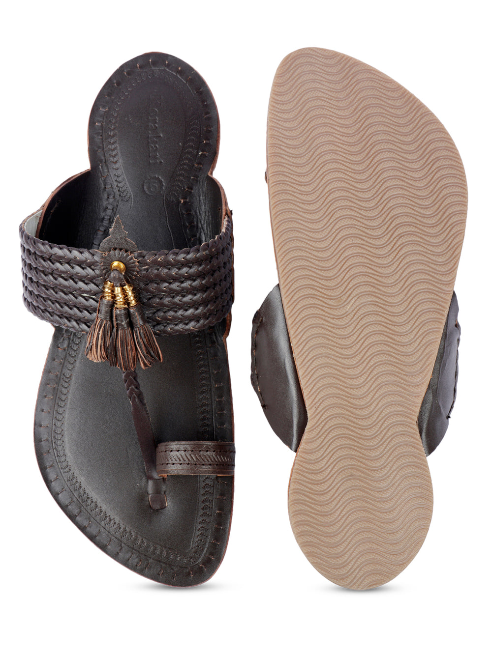 Wedding Chic Brown Kolhapuri Chappal for Men | korakari
