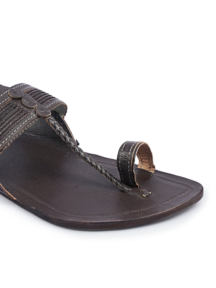 Original Brown Men Kolhapuri Chappal - Authentic Leather Comfort
