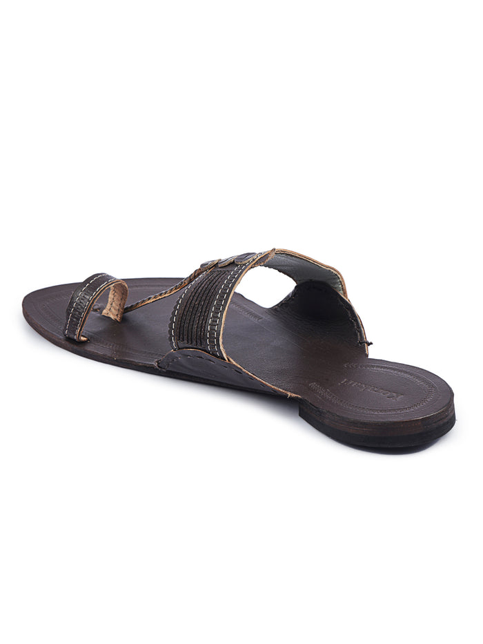Original Brown Men Kolhapuri Chappal - Authentic Leather Comfort