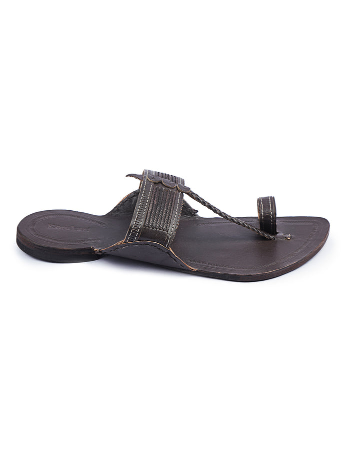 Original Brown Men Kolhapuri Chappal - Authentic Leather Comfort