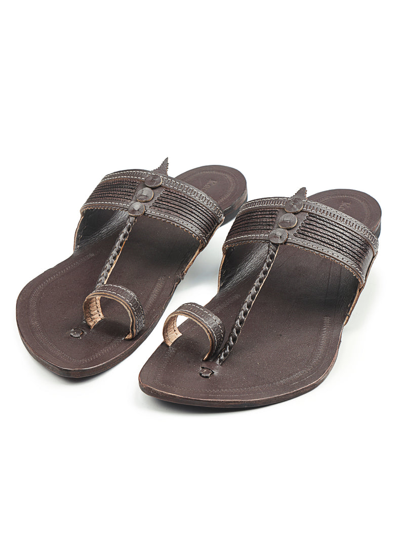 Original Brown Men Kolhapuri Chappal - Authentic Leather Comfort