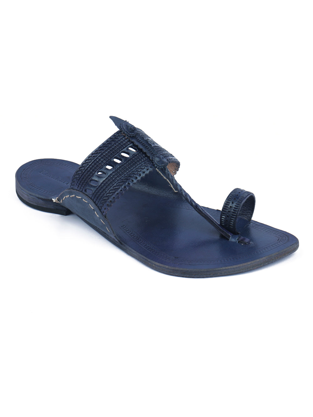 Calm Blue Men Kolhapuri Chappal - Handcrafted Leather Footwear