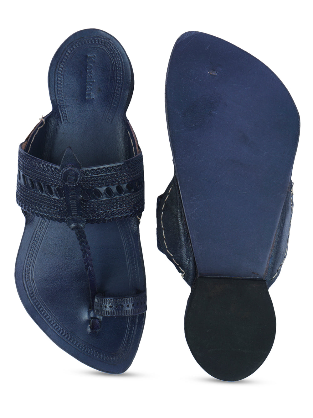 Calm Blue Men Kolhapuri Chappal - Handcrafted Leather Footwear