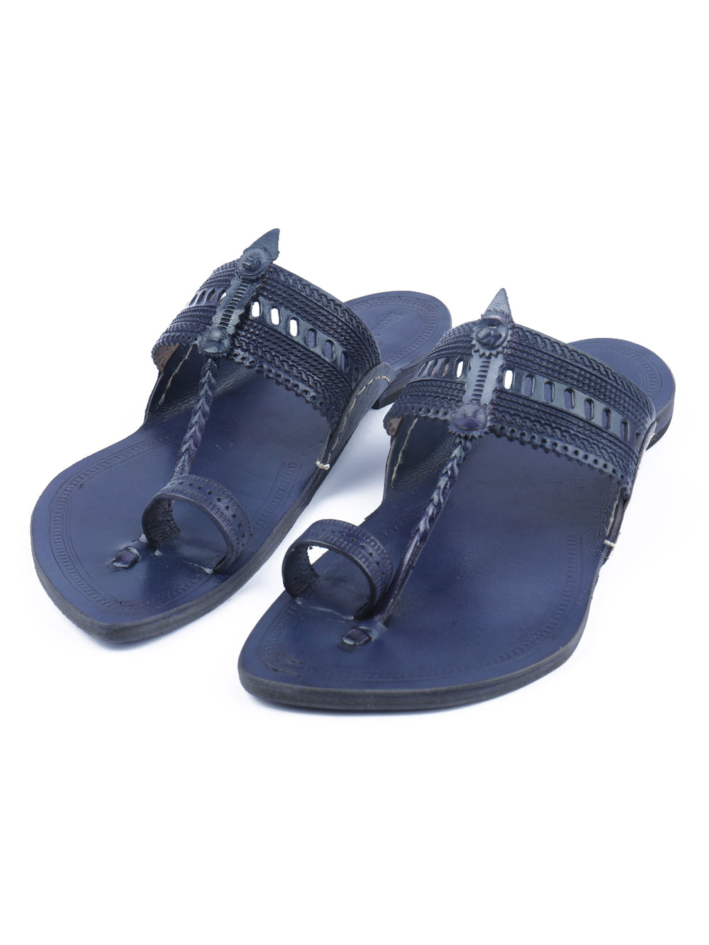 Calm Blue Men Kolhapuri Chappal - Handcrafted Leather Footwear