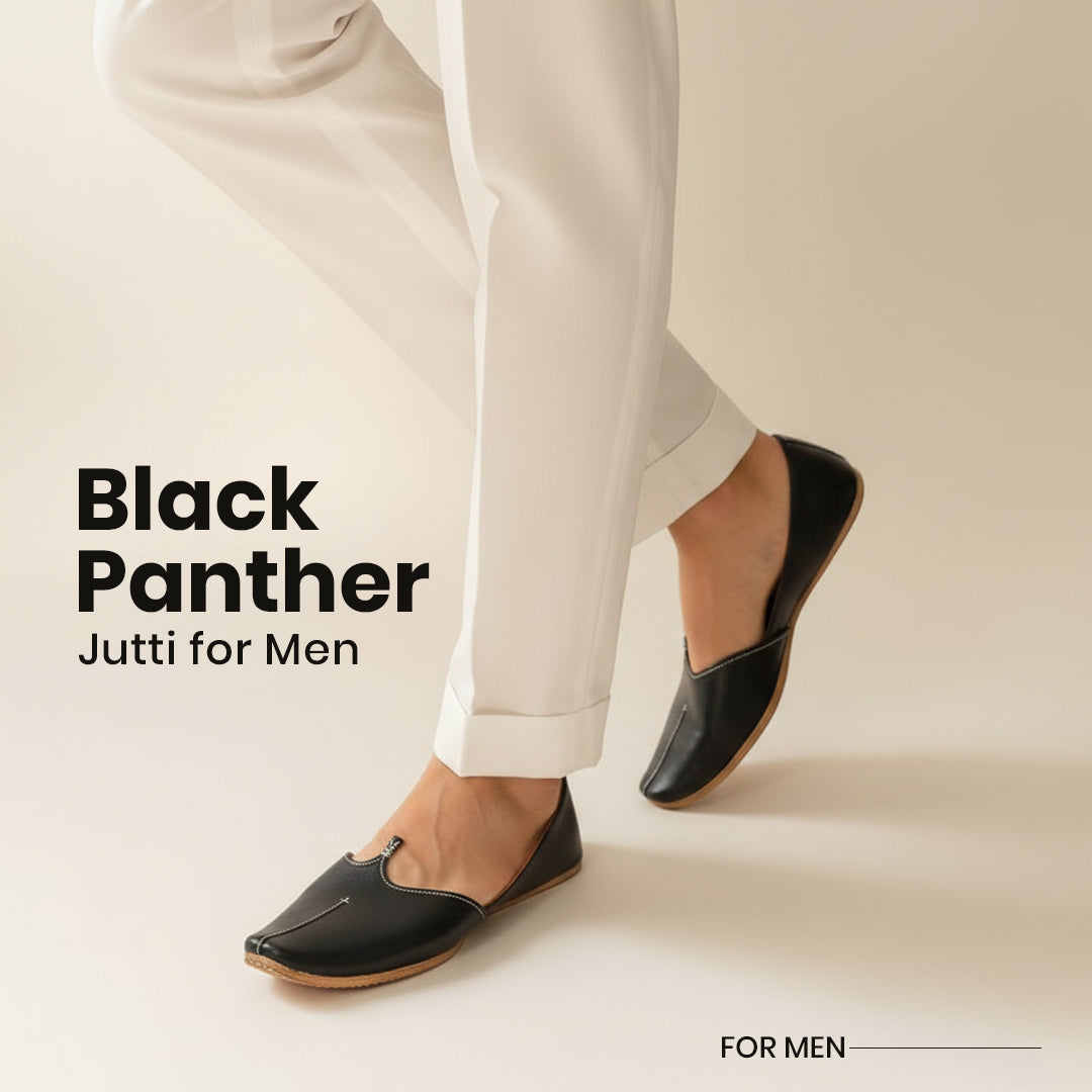 Panther Men Punjabi Jutti: Handcrafted Leather Elegance for Men