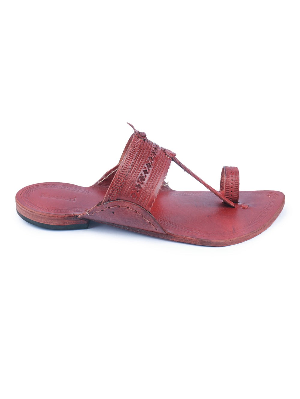 Striking Red Men's Kolhapuri Chappal - Bold & Comfortable