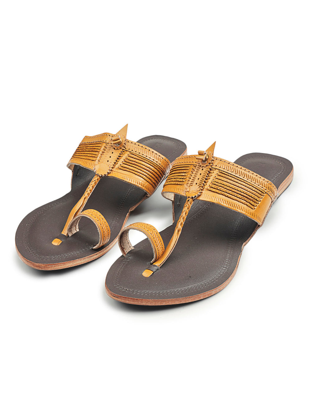 Women In Elegant Dual Kolhapuri Chappal