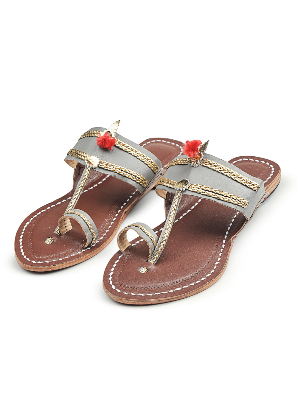 Headturner Grey- women's kolhapuri chappal