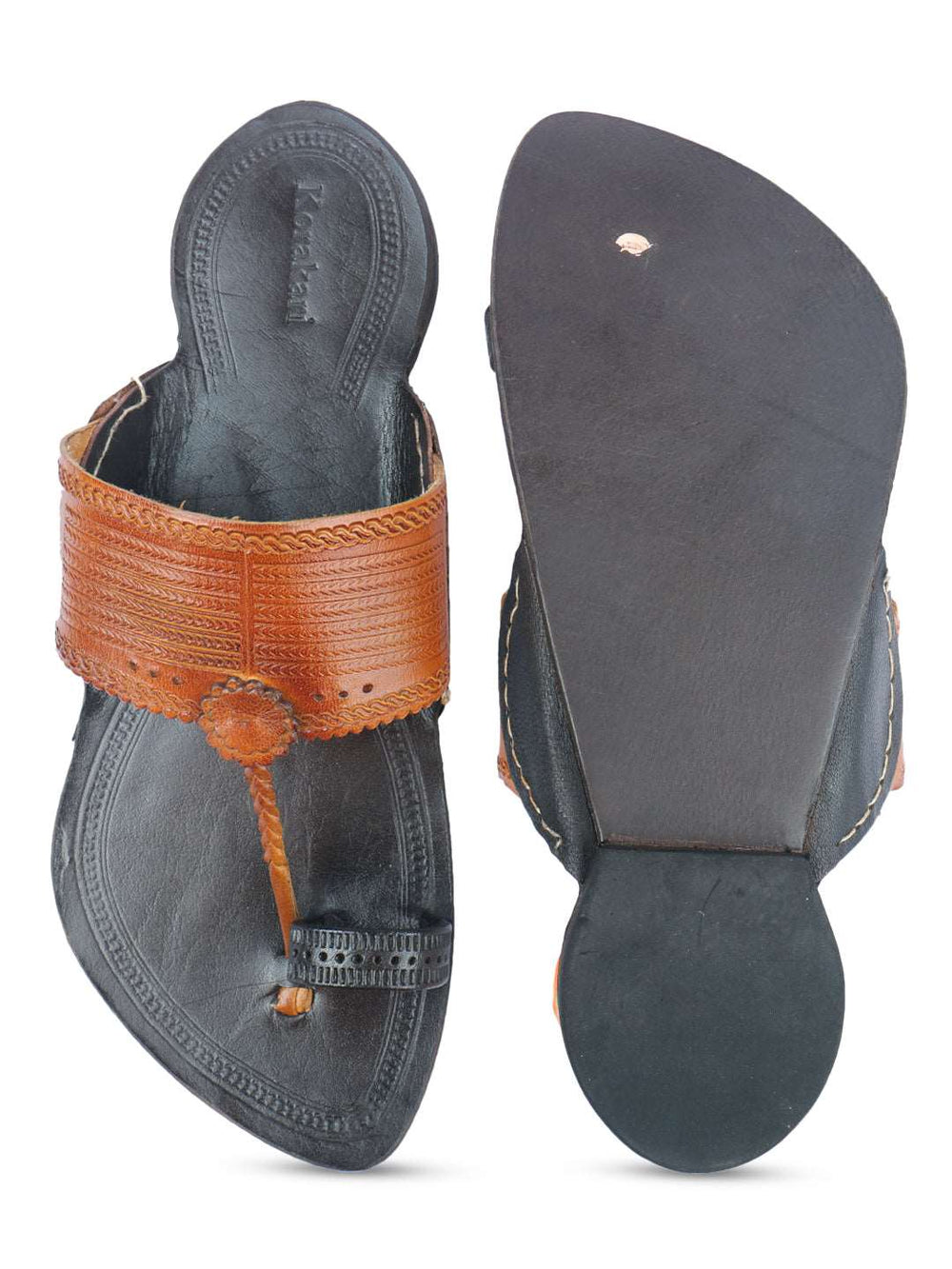 Dual Tone Men's Kolhapuri Chappal | Handcrafted & Stylish