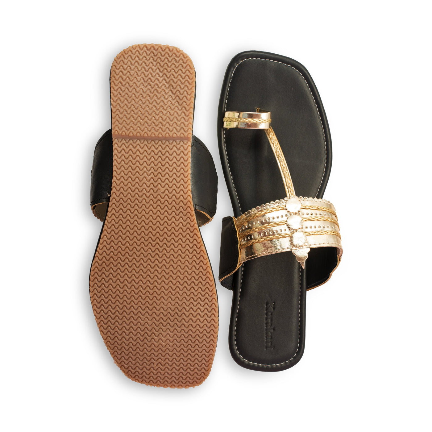 Golden Glow Walkers Kolhapuri Chappals for Women – Elegant